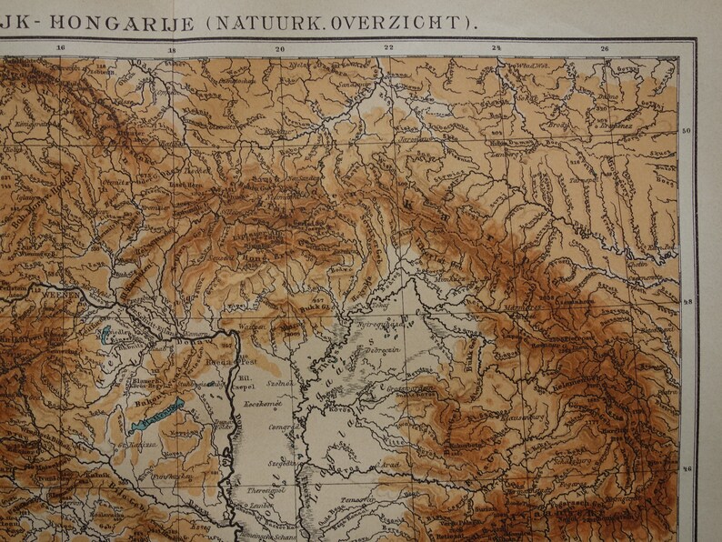 Old Height Map of Austria Hungary Bohemia 1910 Antique Print - Etsy