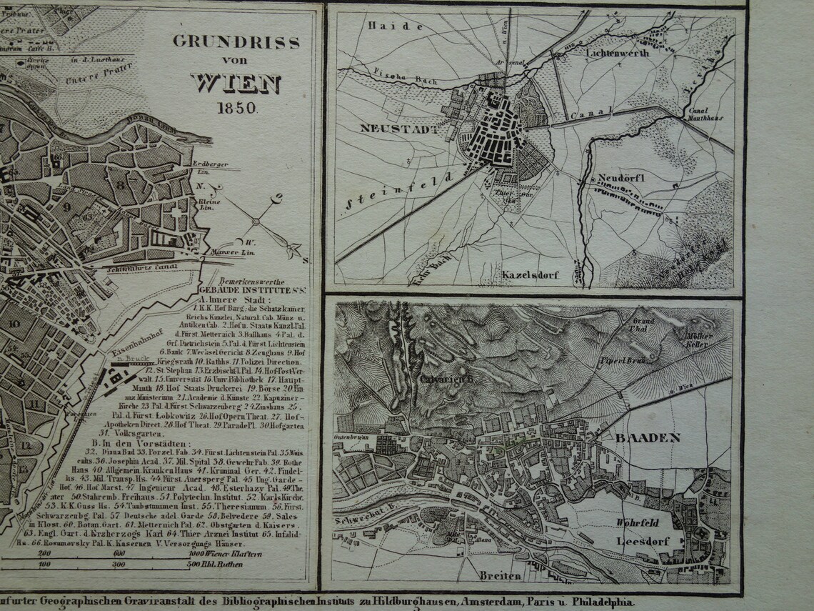 AUSTRIA Old Map of Archduchy 1850 Original Antique Poster of | Etsy