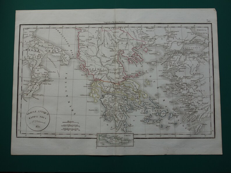 Old Map of Greece in Antiquity Original Antique 1832 History Print ...
