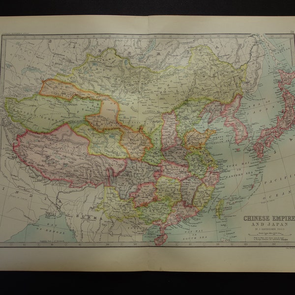 Hong Kong Vintage Map Empire - Etsy