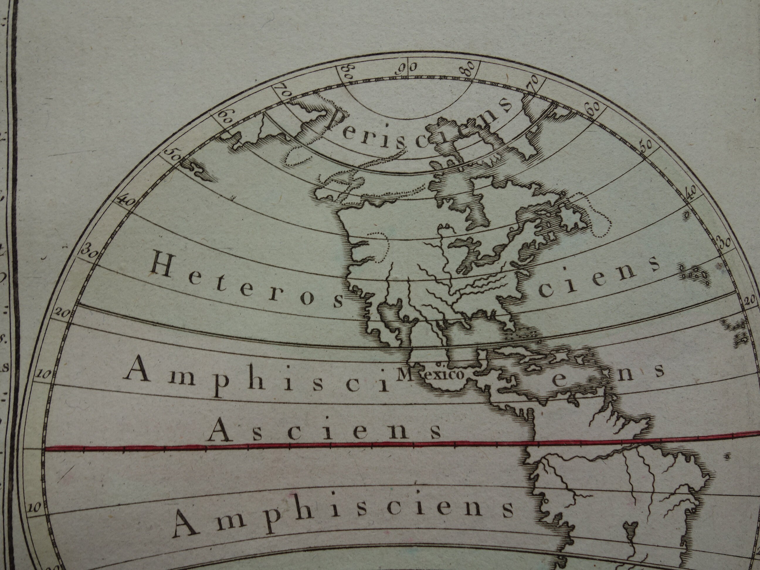 WORLDMAP Antique Map of the World About Sun/shadow 1761 Original French ...