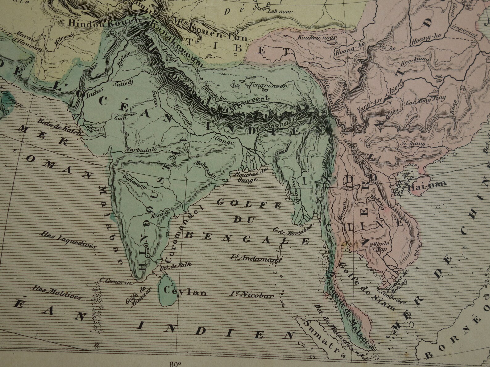 ASIA Old Geology Map of Asian Continent 1896 Original Antique | Etsy