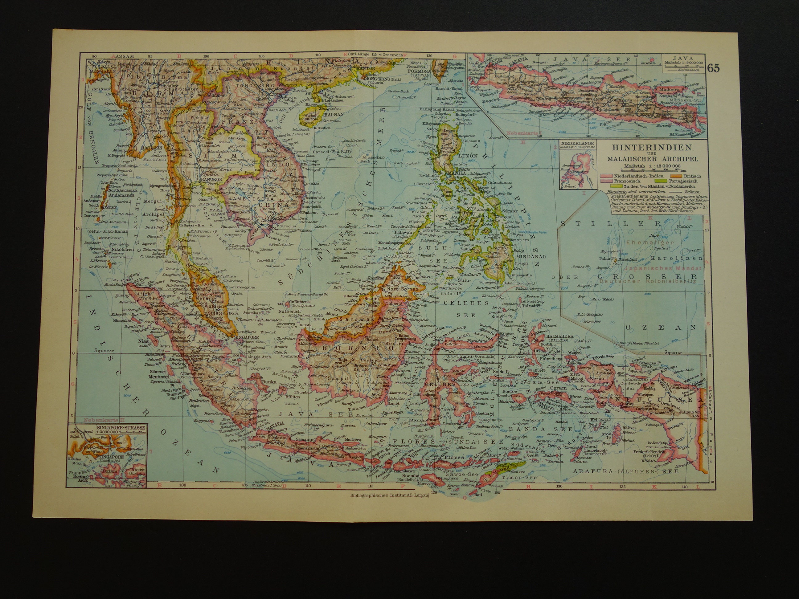 Old map of Indonesia Philippines 1931 Antique print/poster | Etsy