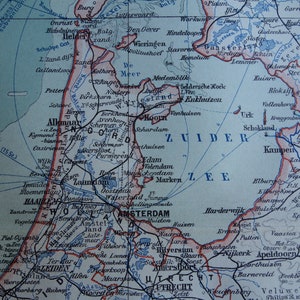 HOLLAND Old Map of the Netherlands 1913 Original Antique Detailed Print ...