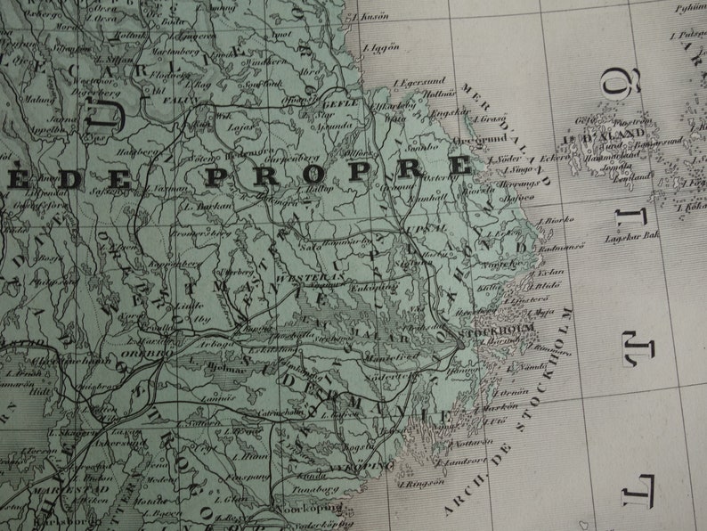 NORWAY Old Map LARGE Original Antique Maps About Sweden and - Etsy