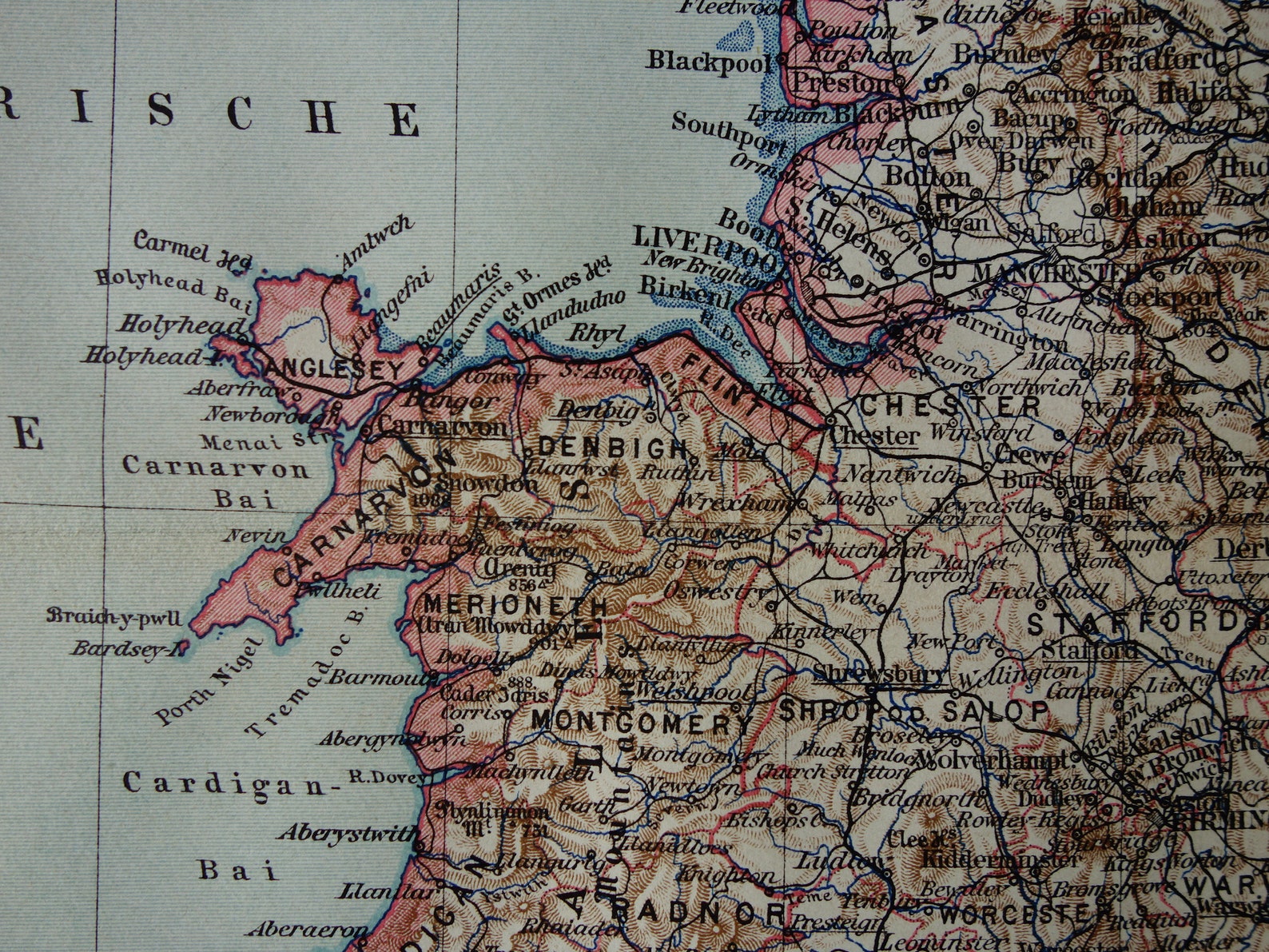 ENGLAND Old Map of England and Wales 1913 Detailed Vintage Poster ...