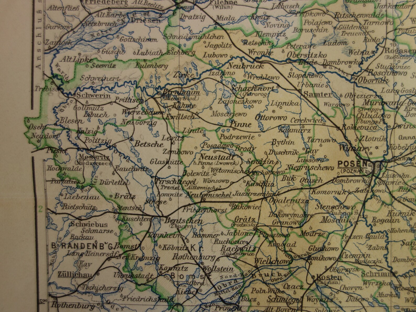POZNAN Old map of Posen Germany province 1905 original antique | Etsy