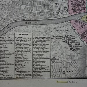 Old Map of Paris France in the Year 1180 Original 1872 Antique Print ...