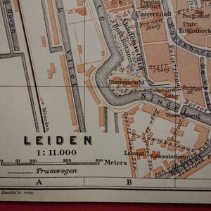 LEIDEN Old Map of Leiden 1910 Original Antique Map About Leiden Zuid ...