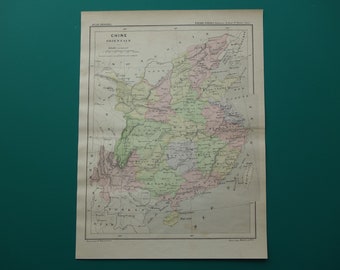 CHINA Old Map of China Original 1902 Antique French Print - Etsy