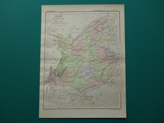 CHINA Old Map of East China 1896 Original Antique Print - Etsy