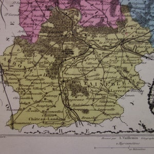 SEINE-ET-MARNE Old Map of Department France 1876 Original | Etsy