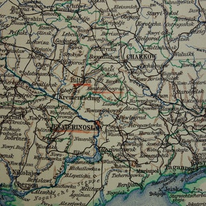 Antique Map of Russia 1913 Original 100+ Years Old German Map of ...
