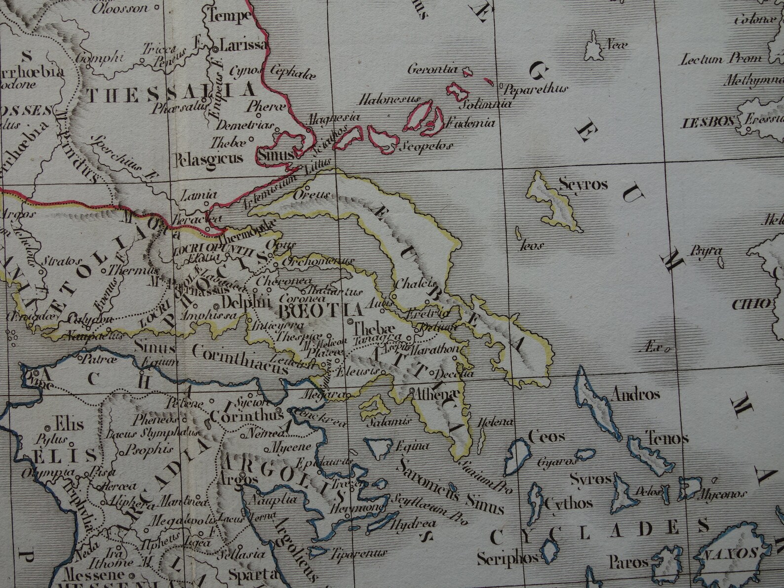 Old Map of Greece in Antiquity Original Antique 1832 History Print ...