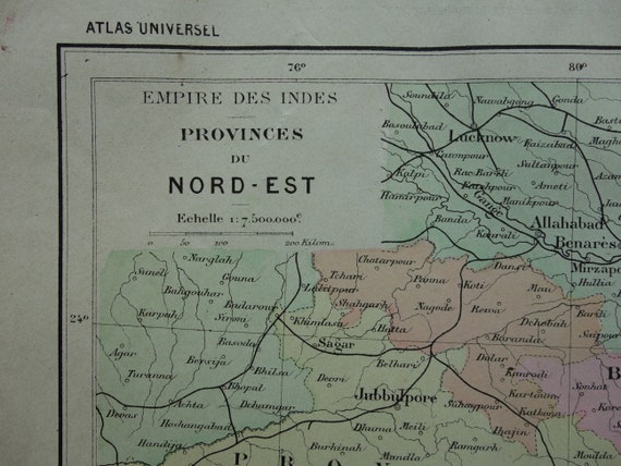 Old Map of India Indian Empire West Bengal 1896 Original - Etsy