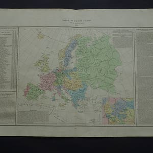 EUROPE Old Map LARGE Original Antique History Map of European - Etsy