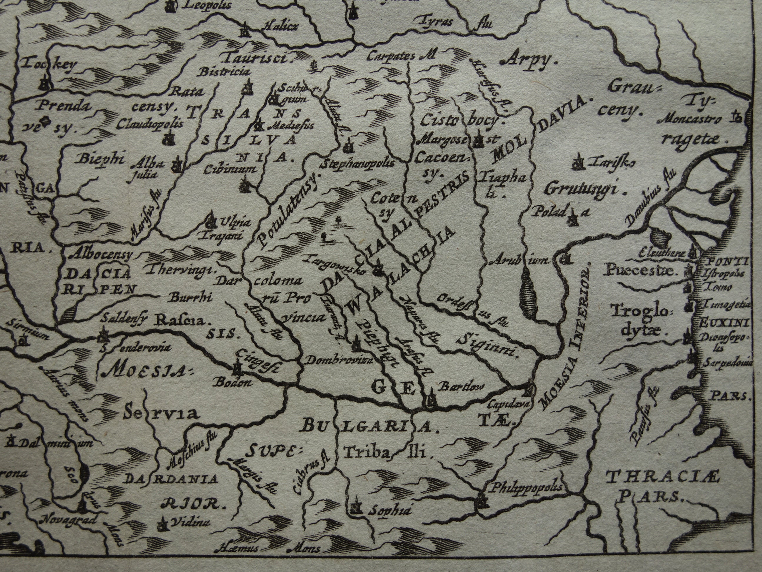 360+ Years Old Map of Moesia Dacia Antique Print Balkans Eastern Europe ...