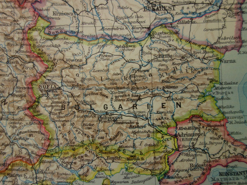 Old Map of the Balkans 1931 Antique Vintage Print About Greece - Etsy