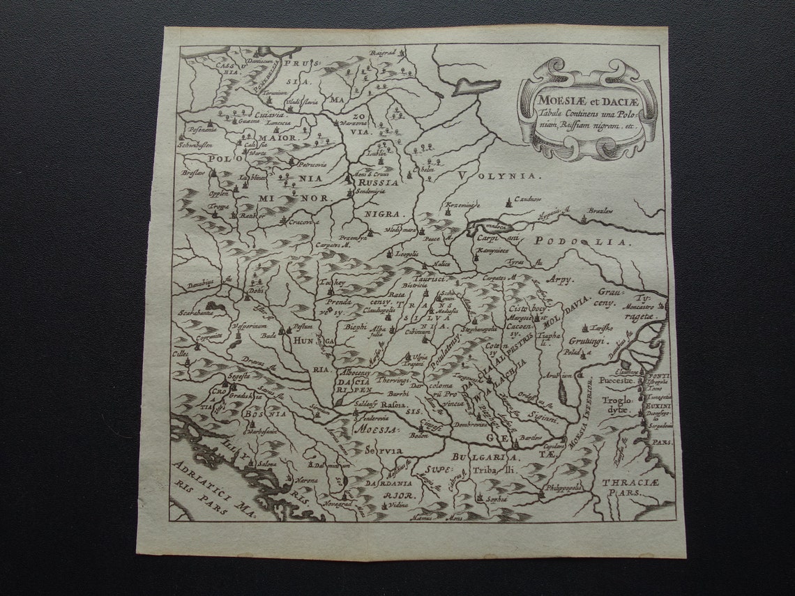 360 Years Old Map of Moesia Dacia Antique Print Balkans - Etsy