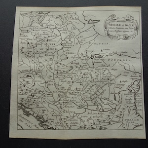 360+ Years Old Map of Moesia Dacia Antique Print Balkans Eastern Europe ...