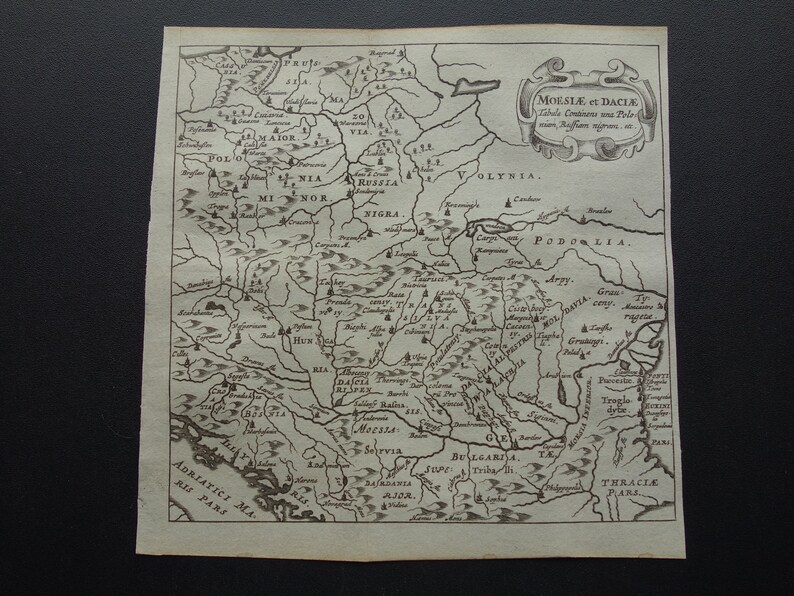 360 Years Old Map of Moesia Dacia Antique Print Balkans - Etsy