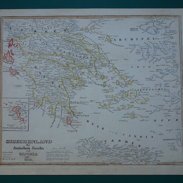 Old Map of Greece - Etsy
