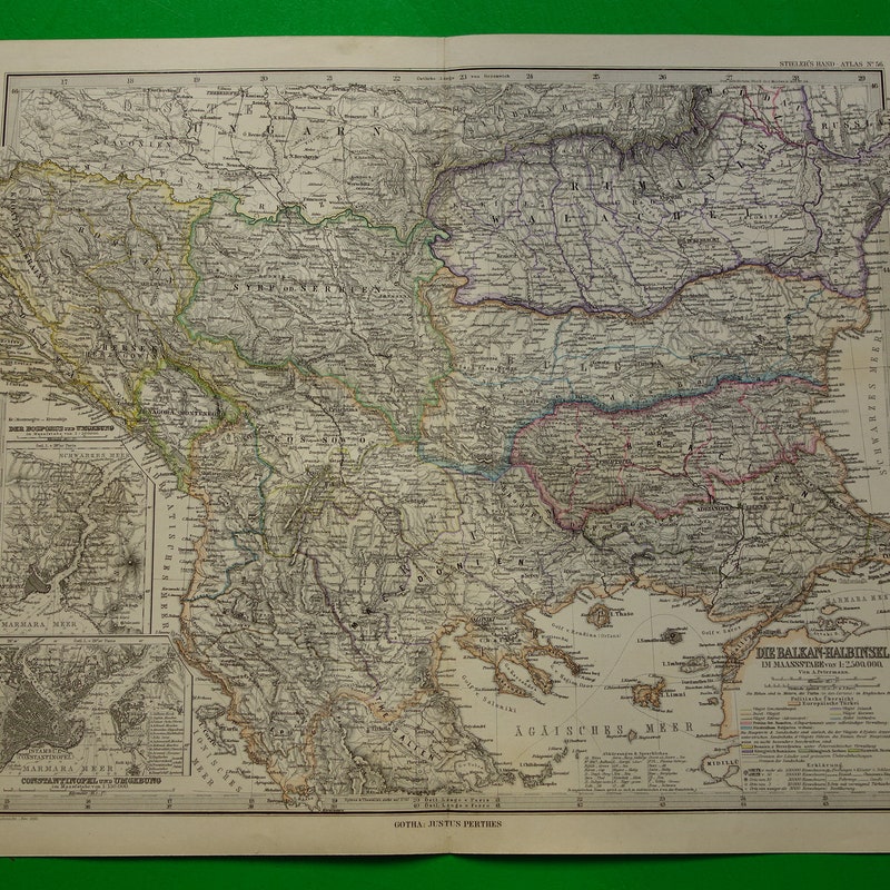 1885 Europe Map - Etsy Singapore