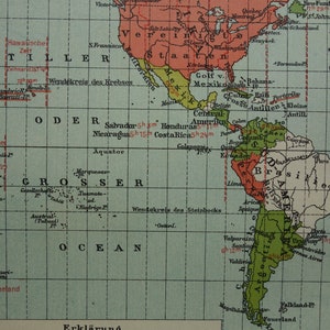 Vintage World Map of Time Zones 1909 Original Antique German Worldmap ...