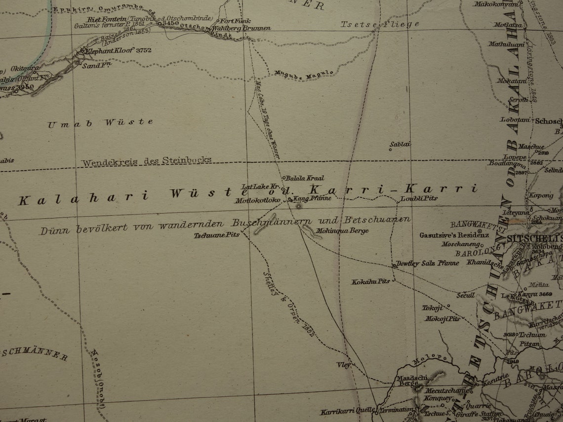SOUTH AFRICA Map of Transvaal Republic LARGE 1877 Antique - Etsy