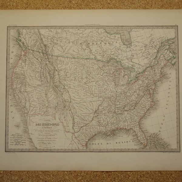 Vintage Us Map Poster - Etsy