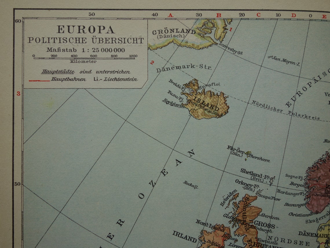 EUROPE Old Map of Europe 1928 Original Vintage Political Map of Europe ...