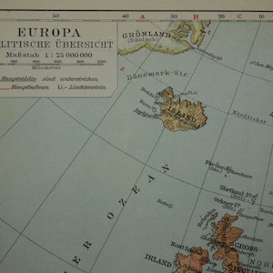 EUROPE Old Map of Europe 1928 Original Vintage Political Map of Europe ...