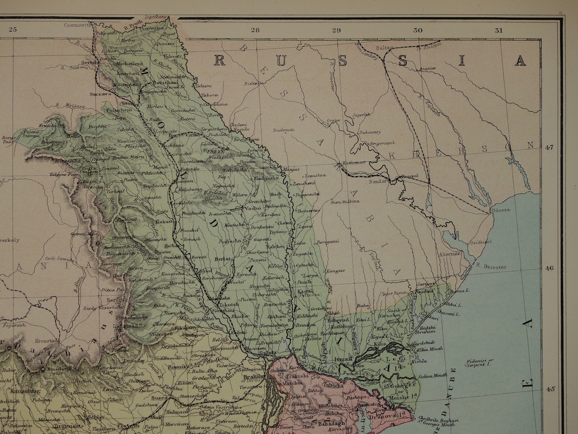 BALKANS Old Map of European Turkey in 1878 LARGE Original - Etsy