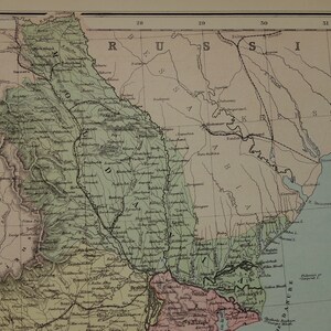 BALKANS Old Map of European Turkey in 1878 LARGE Original Antique ...