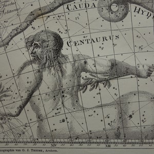 ASTRONOMY Old Star Chart Dutch Vintage Astronomy Print of Centaurus ...