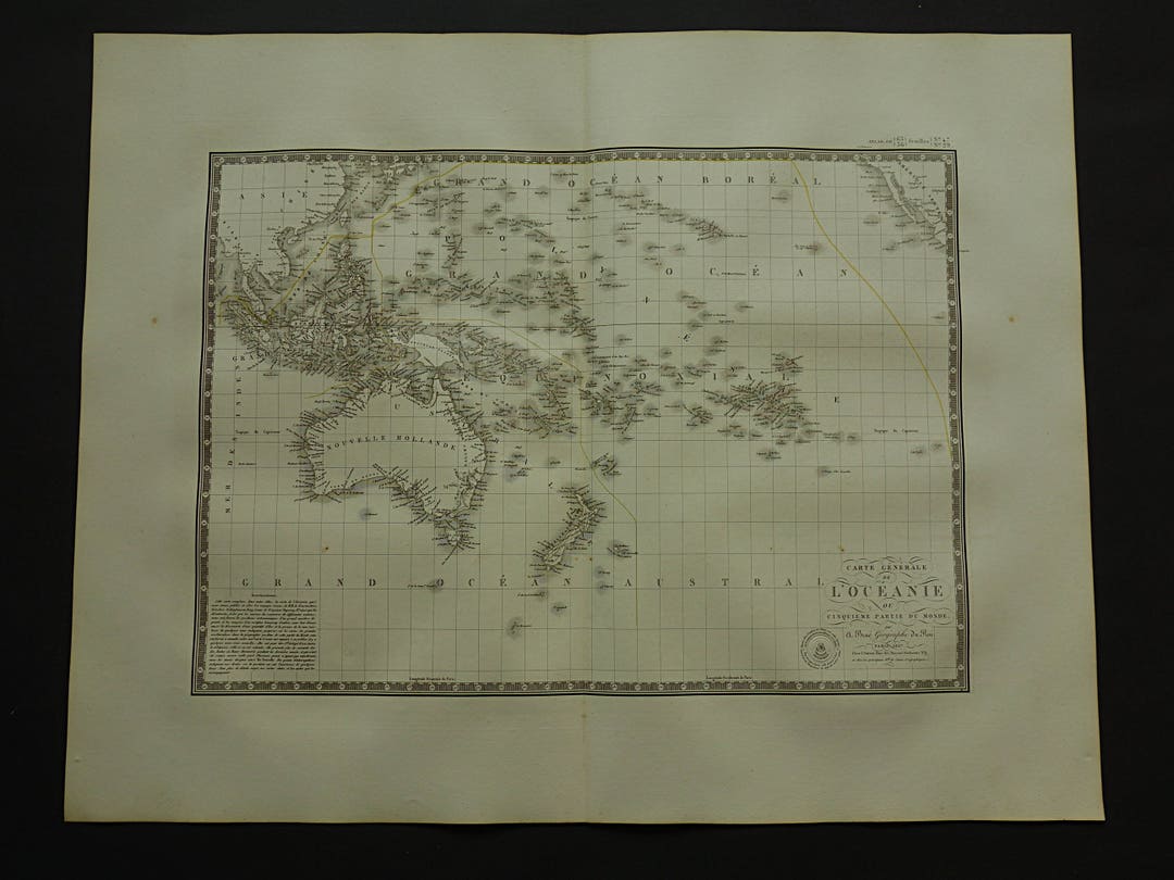 Antique OCEANIA Map LARGE 190+ Years Old Print of Polynesia Australia ...