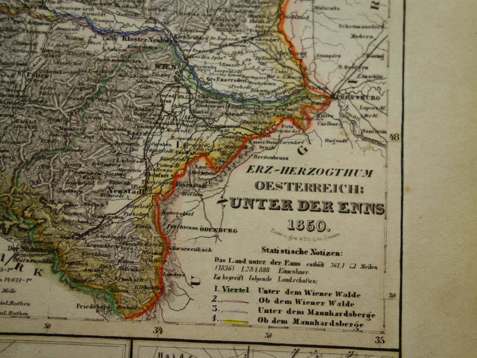 AUSTRIA old map 1850 original antique print of Austria below | Etsy
