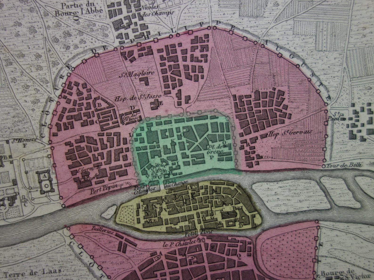 Old Map of Paris France in the Year 1180 Original 1874 Antique | Etsy