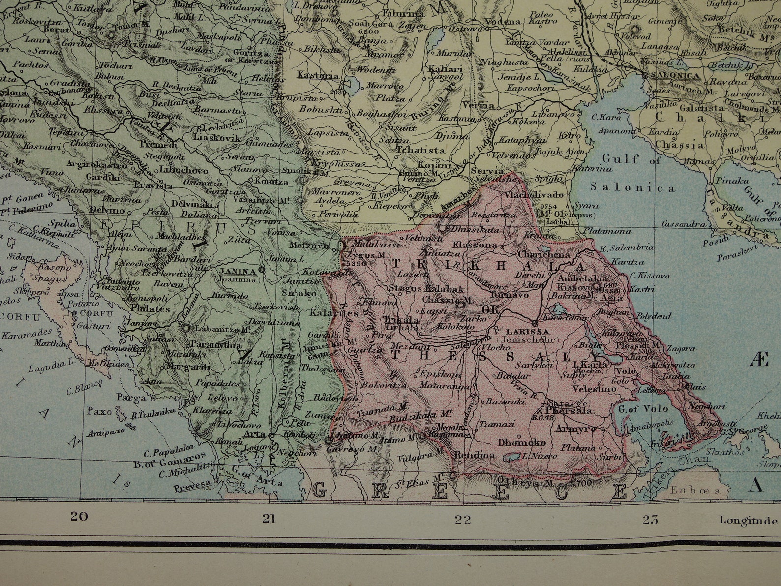 BALKANS Old Map of European Turkey in 1878 LARGE Original | Etsy