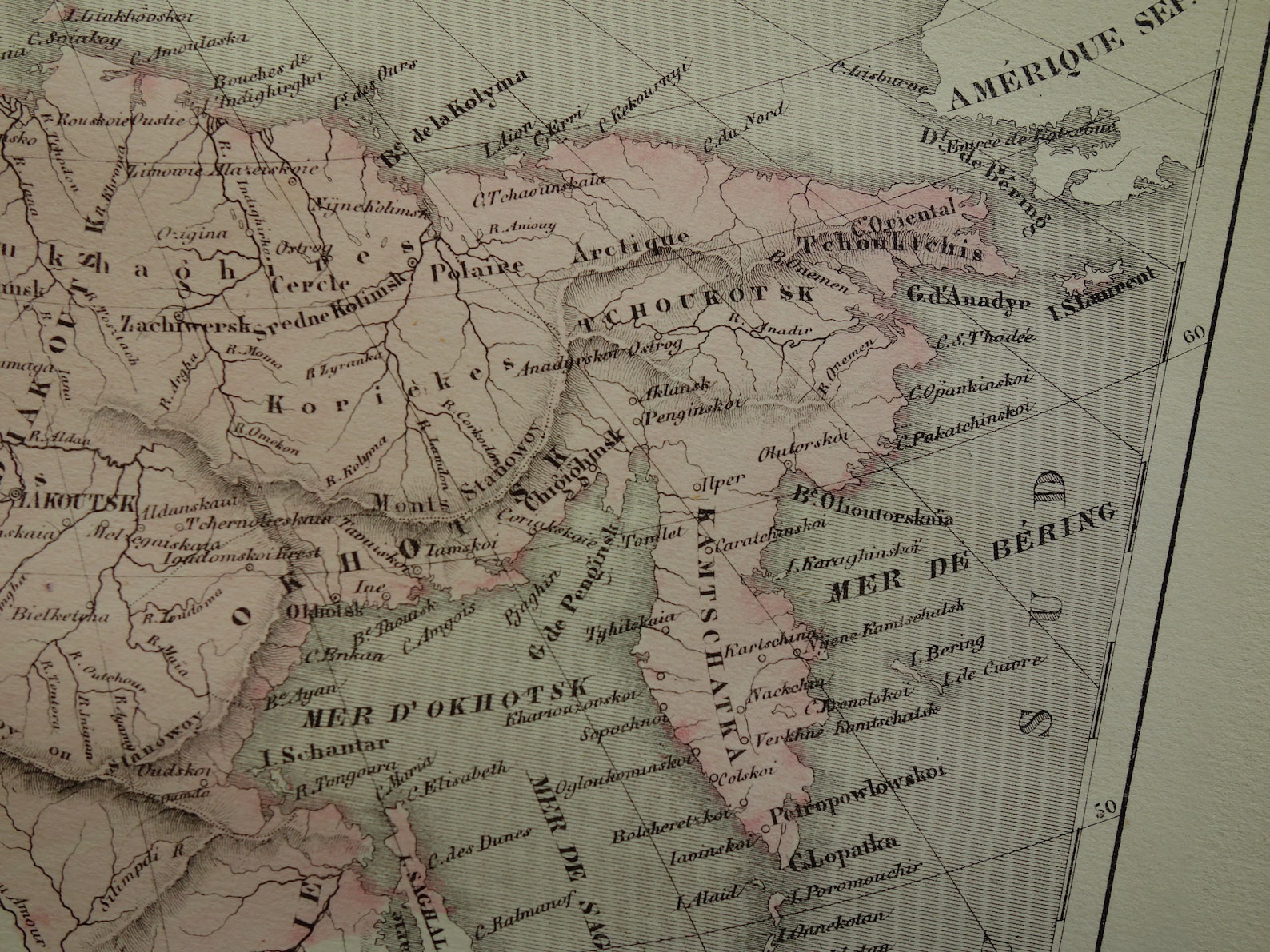 SIBERIA Old Map of Russia 1858 Original Antique French Hand - Etsy