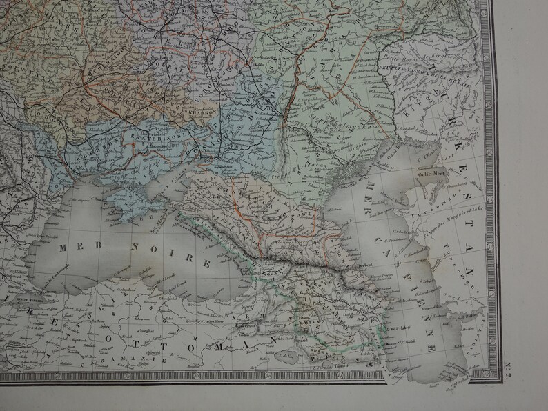 Old Map of RUSSIA From 1876 Original Antique Print of the European ...