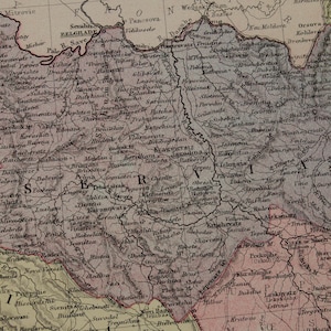 BALKANS Old Map of European Turkey in 1878 LARGE Original Antique ...