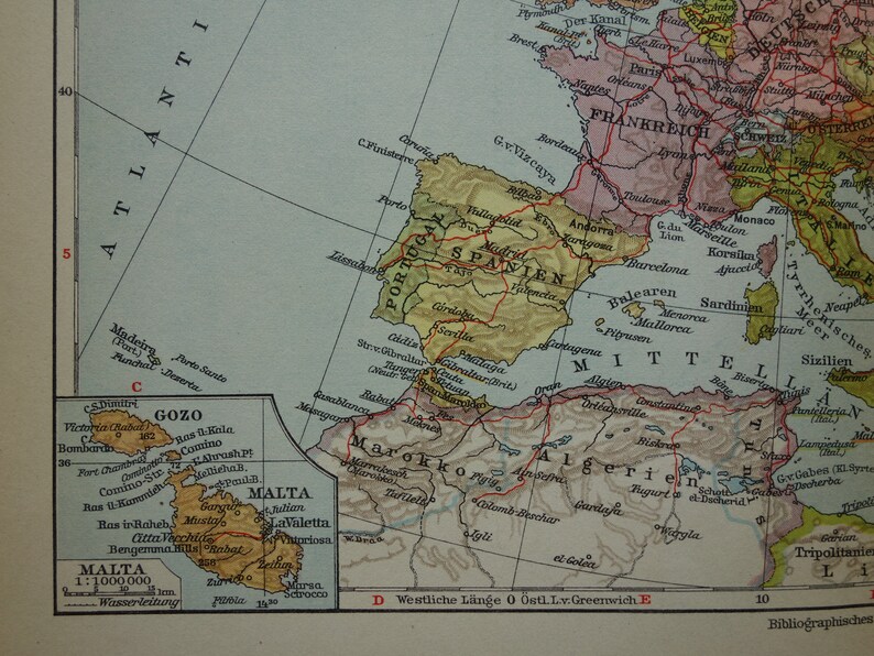 EUROPE Old Map of Europe 1928 Original Vintage Political Map of Europe ...