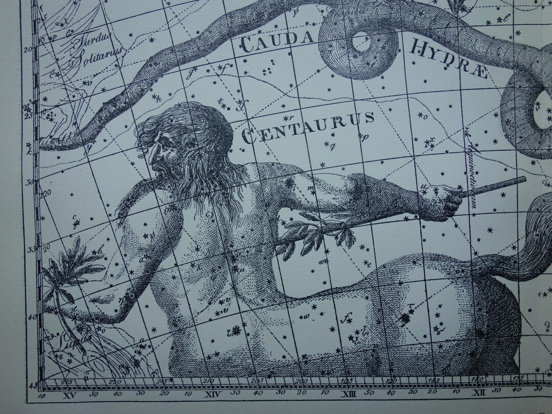 ASTRONOMY Old Star Chart Dutch Vintage Astronomy Print of Centaurus ...