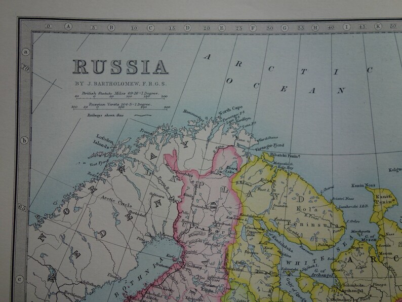 RUSSIA Old Map of Russia in 1890 Original Large English - Etsy