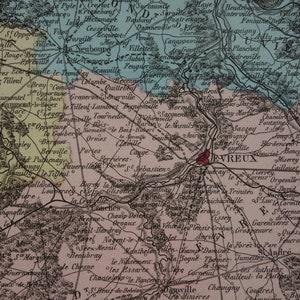 EURE Old Map of Eure Department France 1882 Original Antique Hand ...