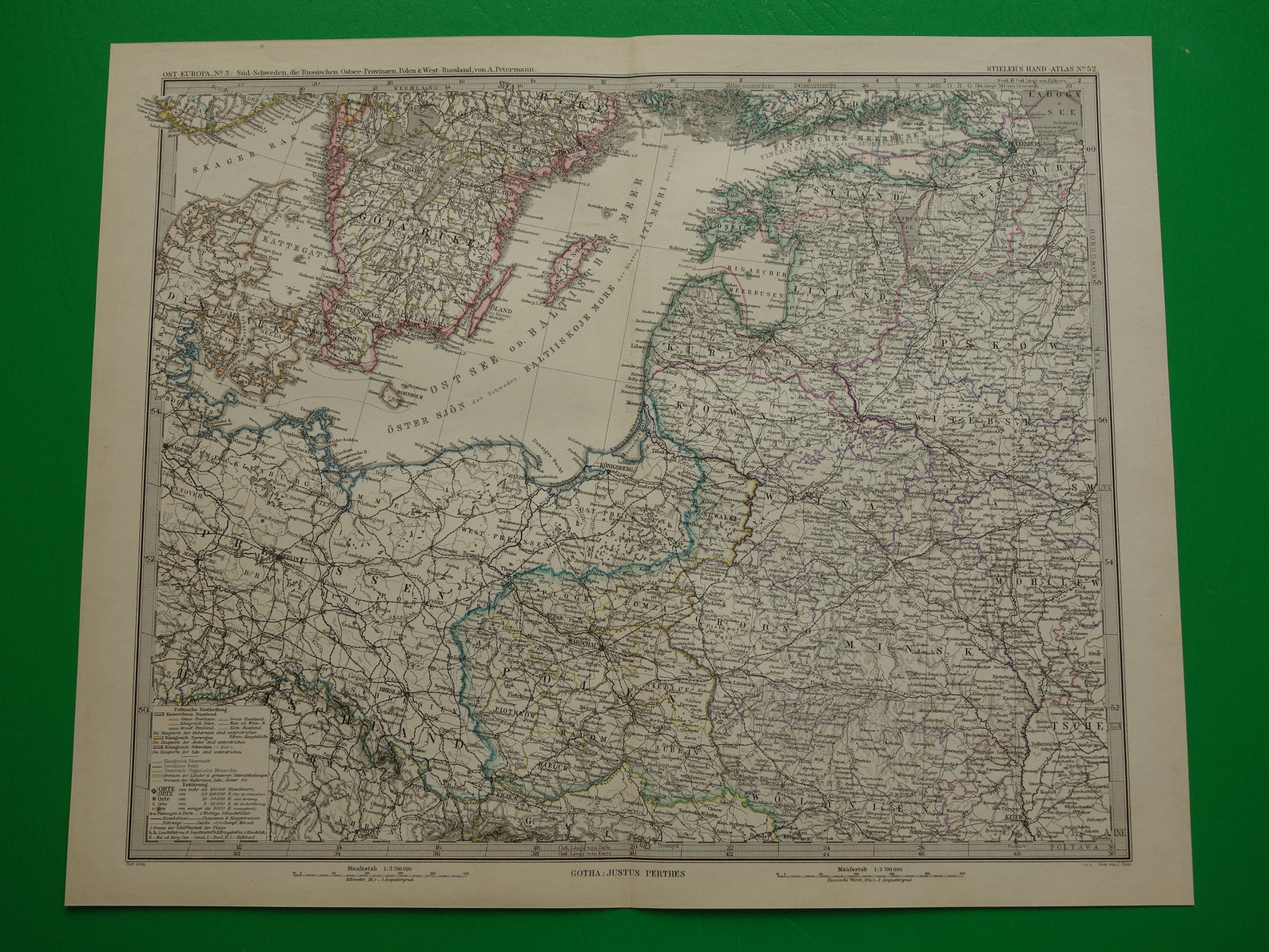 BALTIC SEA Large Old Map of Baltic States 1885 Original - Etsy