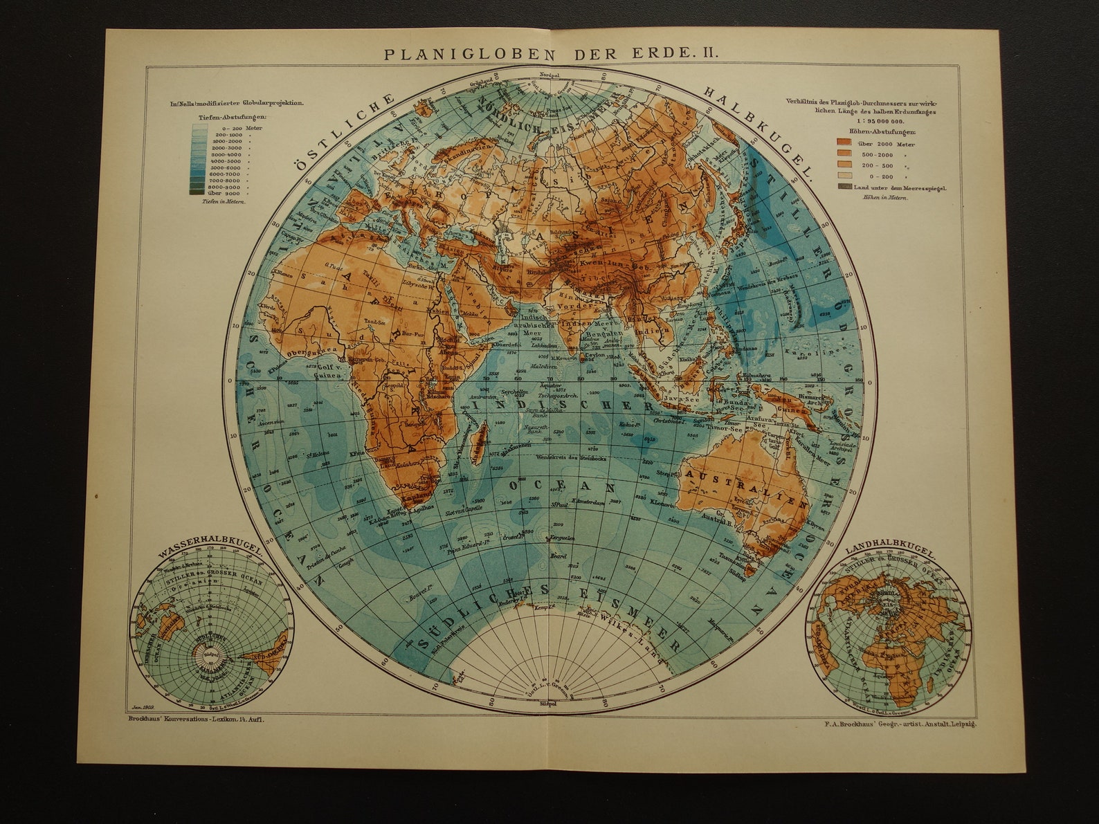 WORLDMAP Old Map of the World Original 1909 Antique German - Etsy