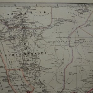 SOUTH AFRICA Map of Transvaal Republic LARGE 1885 Antique German Print ...