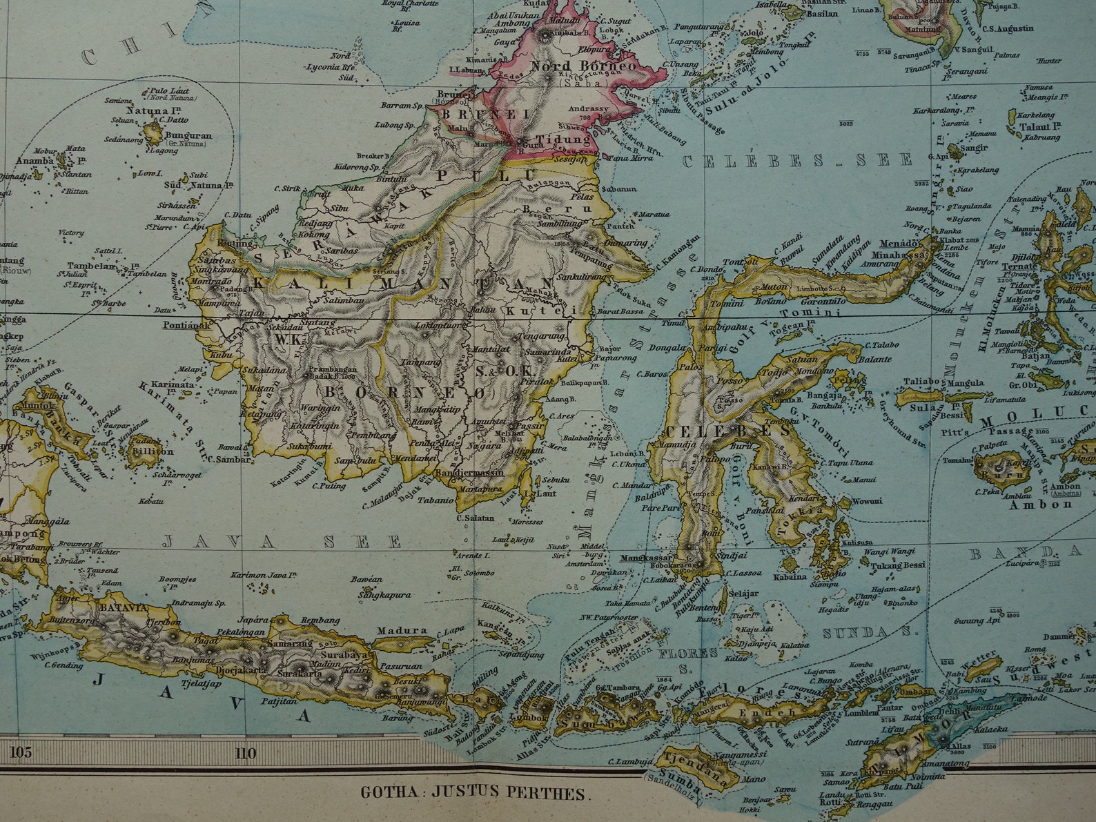 INDONESIA Old Map of Malay Archipelago LARGE Original 1886 - Etsy